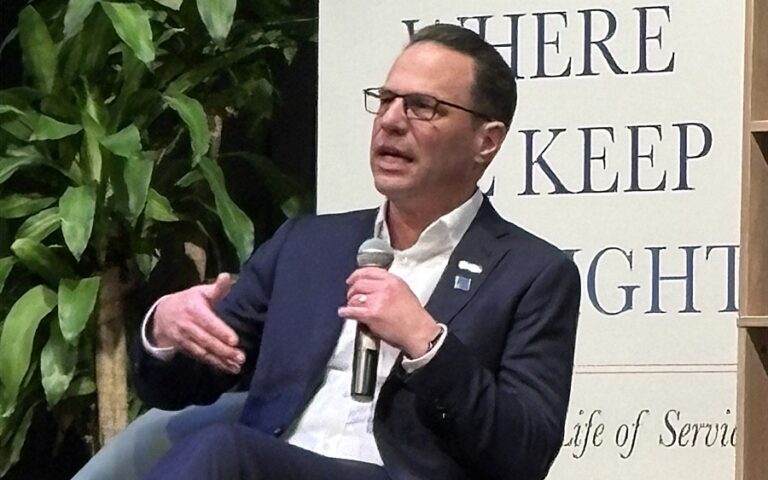 Pennsylvania Governor Josh Shapiro speaks in Newton - Fig City News